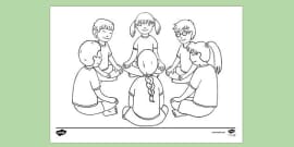 FREE! - children sitting still cross legged Colouring | Colouring Sheets