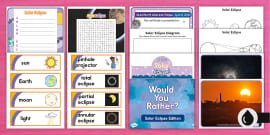 Solar Eclipse Activity Pack (teacher made) - Twinkl