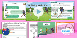 Grade 6 PE Invasion Games Dribbling Whizz Kids Aims Poster
