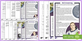 KS1 Neil Armstrong Differentiated Reading Comprehension Activity