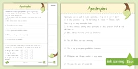 Possessive Apostrophe Worksheet KS2 | Primary Resource