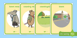 The Town Mouse and the Country Mouse Word Mat - Twinkl