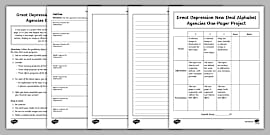 Great Depression New Deal Alphabet Agencies Exit Ticket