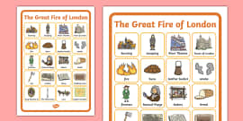 FREE! - Great Fire of London Word Mat KS1 (Teacher-Made)