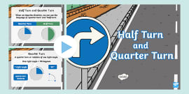 KS1 Maths Quarter Turn and Half Turn A4 Display Poster