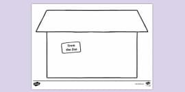 FREE! - Cardboard Box Colouring Sheet | Twinkl Resources