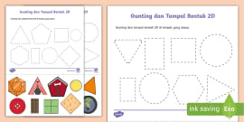 Aktiviti Menggunting Katak Bentuk 2D (teacher made) - Twinkl