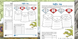 Suffix '-ing' Board Game - ing, suffix, ending, board game, spelling