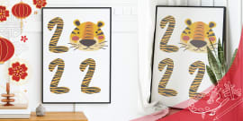2022 Year of the Tiger Chinese New Year Poster - Twinkl