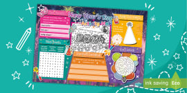 New Year's Worksheets Booklet (teacher made) - Twinkl