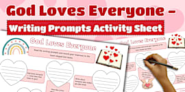 God Loves Everyone Heart Collage Activity