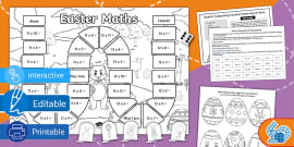 KS2 Easter Maths Board Game for Year 3 Times Tables