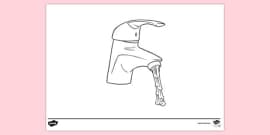FREE! - Water Conservation - Turning Off Tap Colouring Sheet