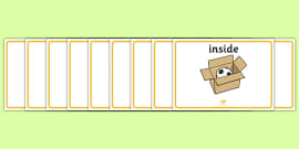 Positional Language Word Cards (Simple) (teacher made)