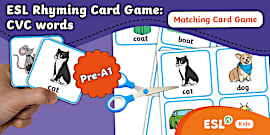 ESL Rhyming Card Game: CVC Words