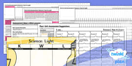 Light Assessment Year 6 End of Unit - Teaching Resource