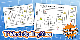'll' Spelling List Worksheets