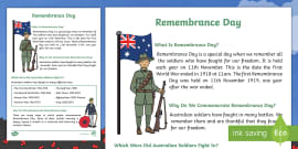 Remembrance Day Quiz Sheet (teacher made)