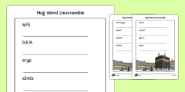 Hajj Word Mat (teacher made) - Twinkl