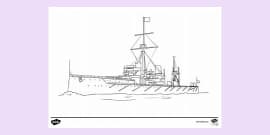 FREE! - WWI Ship HMS Emperor of India Colouring | Colouring Sheets