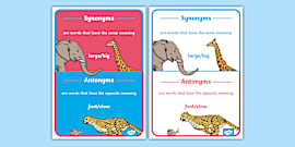 Antonym Display Poster (teacher made) - Twinkl