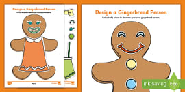 Gingerbread Man Template - Design your Own! (teacher made)