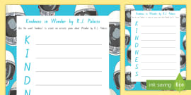 Kindness Acrostic Poem Worksheet - English Resource - Twinkl