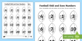 Recognising Odd and Even Numbers Worksheet worksheet
