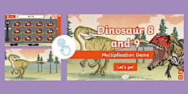 Dinosaur 2,5 and 10 Multiplication Game (teacher made)
