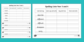 * NEW * Year 3 Term 1 to 3 Spellings Overview Resource Pack