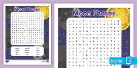 Phases of the Moon Worksheet With Diagram - KS1