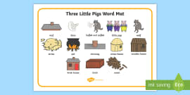 The Three Little Pigs Vocabulary Matching Mat (Teacher-Made)