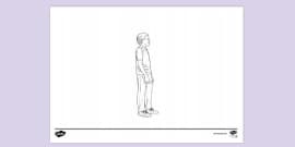Boy Standing Colouring Sheet | Colouring Sheets
