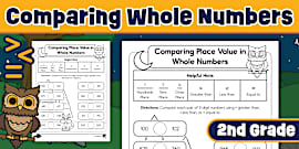 Second Grade Fall Math Comparing Numbers Worksheet