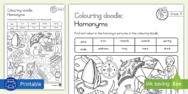 Grade 3 Phonics: Homonyms: Differentiated Worksheets