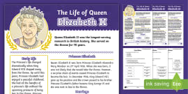 Queen Elizabeth II Timeline Display Poster (teacher made)
