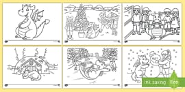 KS1 Pantomime Colouring Pages (teacher made) - Twinkl