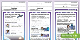 LKS2 World Space Week 2021 Differentiated Reading Comprehension