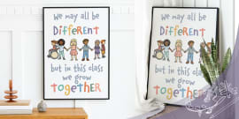 We Are All Different. We Are All Friends! Display Poster