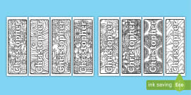 FREE! - Preston Mindfulness Name Colouring Bookmarks