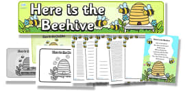 Here is the Beehive Nursery Rhyme Poster - rhymes, poem, display