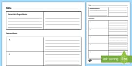 Procedural Writing Week One Homework - Worksheet - Twinkl
