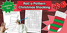 Roll a Pattern Christmas Bauble Art Activity Sheet