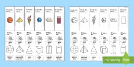 Parts of a 3D Shape Interactive Visual Aid (teacher made)