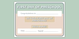 Botanical-Themed First Day of School Certificate - Twinkl