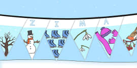 Winter Display Lettering Bunting (teacher made) - Twinkl