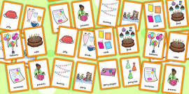 Birthday Word Mat - ESL Birthday Vocabulary (teacher made)