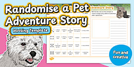 Randomise an Australian Adventure Story Writing Template