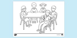 FREE! - children sitting still cross legged Colouring | Colouring Sheets