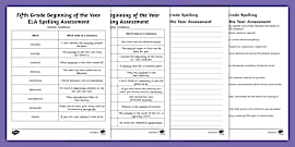 Fifth Grade Beginning of the Year ELA Reading Assessment